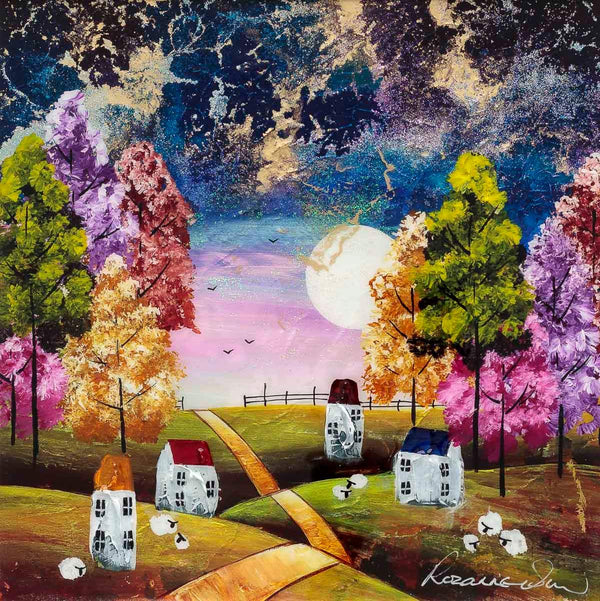 Moonlit Wonder - Original By Rozanne Bell SOLD – Wyecliffe Original Art
